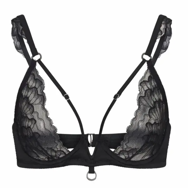 LUNATIC FEMME Inquisitor Demi Lace Bra - Black