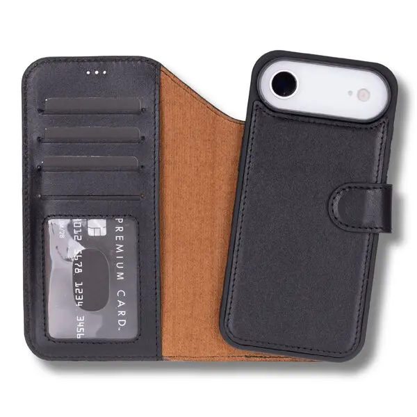 LEATHERE Premium Leather Iphone Air Wallet Case – Austin - Black