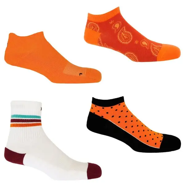 PEPER HAROW - MADE IN ENGLAND S Organic Trainer Socks Bundle - Orange