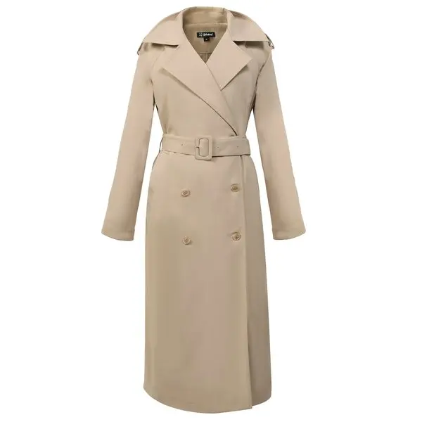 SMART AND JOY Classic Trench Coat With One Flap Beige - Brown