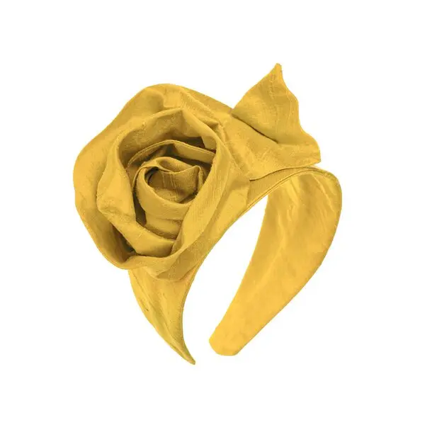 SIBI HATS Call Me Rosy Yellow Silk Headband - Orange