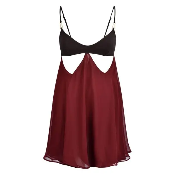 BIANCA RESORTWEAR Brown / Red Reia Mini Dress In Wine - Brown/red