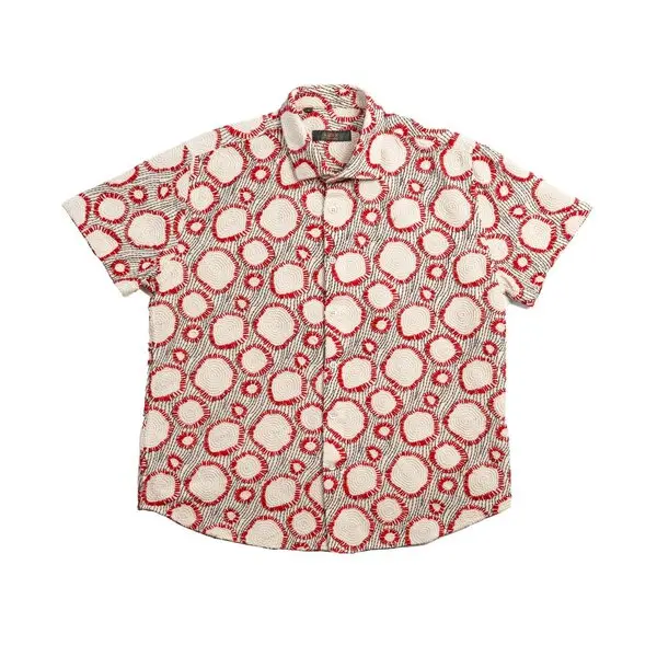 EIGHT X Neutrals / Woven Trace Artisan Short Sleeve Button Up Shirt