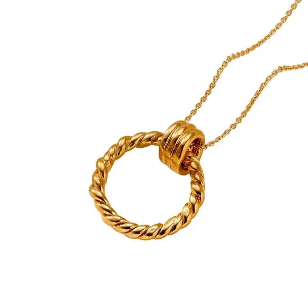 POSH TOTTY DESIGNS Large Tether Hoop Necklace - Gold