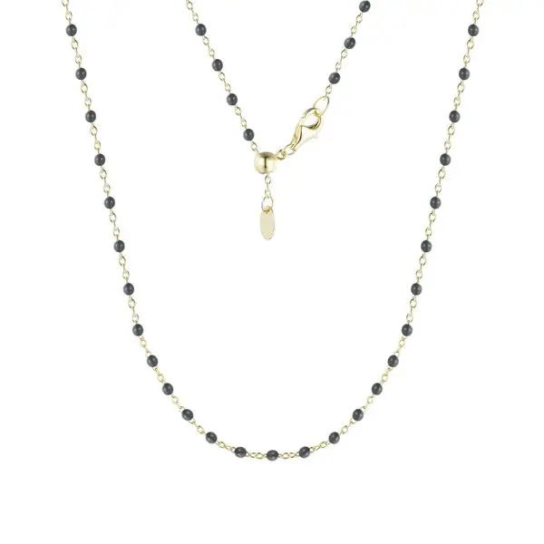 KAMARIA Enamel Beaded Chain Necklace Enamel - Black