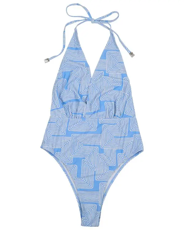LORDS OF HARLECH Xena Inter Twine Halter One-piece Swimsuit - Blue