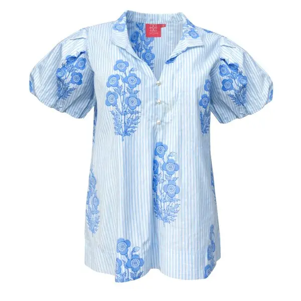 JUST DARVINY Virginia Top Bouquet - Blue