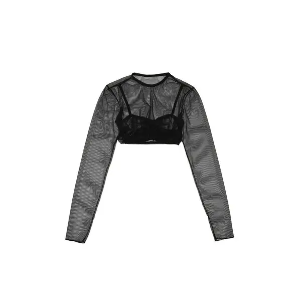 IOANA CIOLACU Double Crop Top - Black