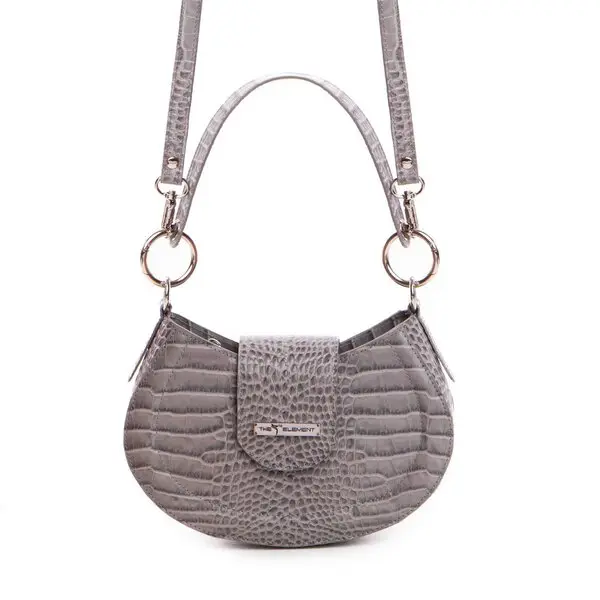 THE 5TH ELEMENT Alma Crossbody And Shoulder Bag In Leather - Grey