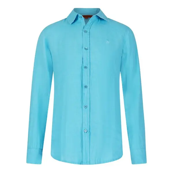 MAISON TANGERINE Aqua Linen Shirt For - Blue