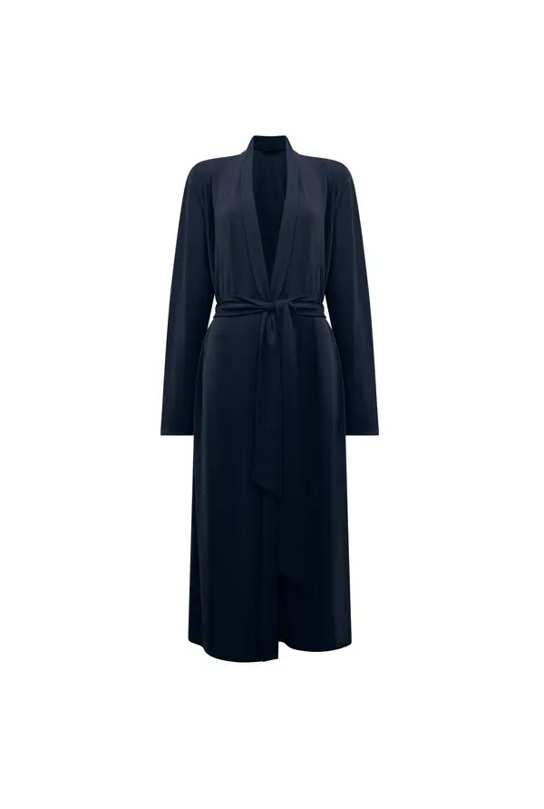 JAMES LAKELAND Navy Jersey Longline Cardigan - Blue