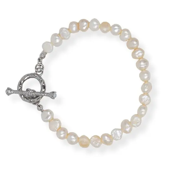 MARTINA ROZENBERG SMIRA JEWELRY Ondaluz Minimal Pearl Bracelet - Silver