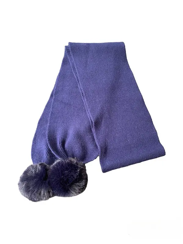 LULA-RU Cashmere Scarf Navy - Blue