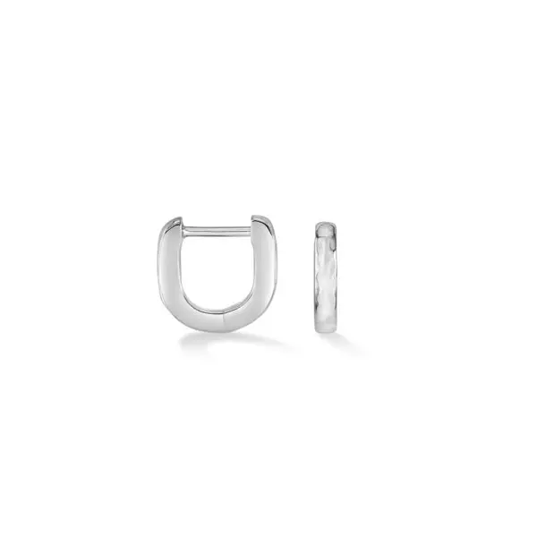 DOWER & HALL Small Nomad Link Huggie Hoops - Silver