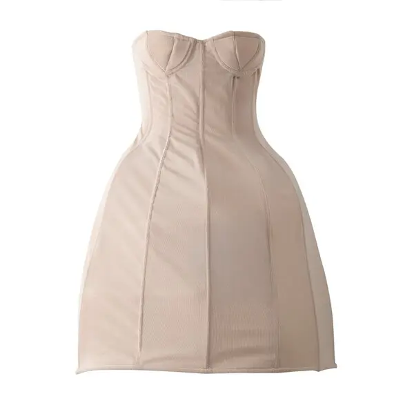 PALOMA LIRA Neutrals Nude Skeleton Dress - Brown