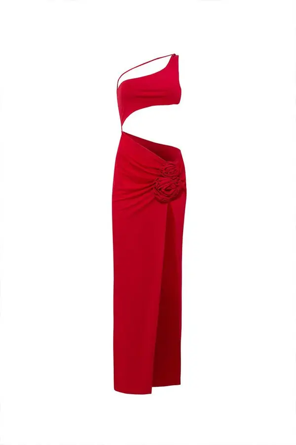 LUNA B Long Flame Dress – Fuchsia