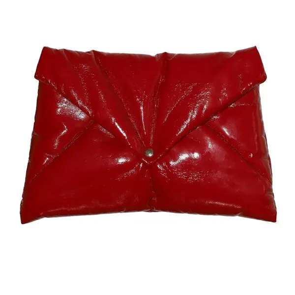 JULIA ALLERT Glossy Patent Envelope Clutch Bag - Red