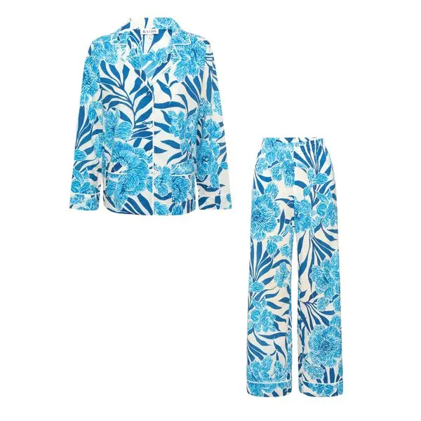 KATRO Colony Capri Cotton Pajamas - Blue