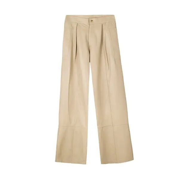 PALOMA LIRA Beige Leather Pants - Black