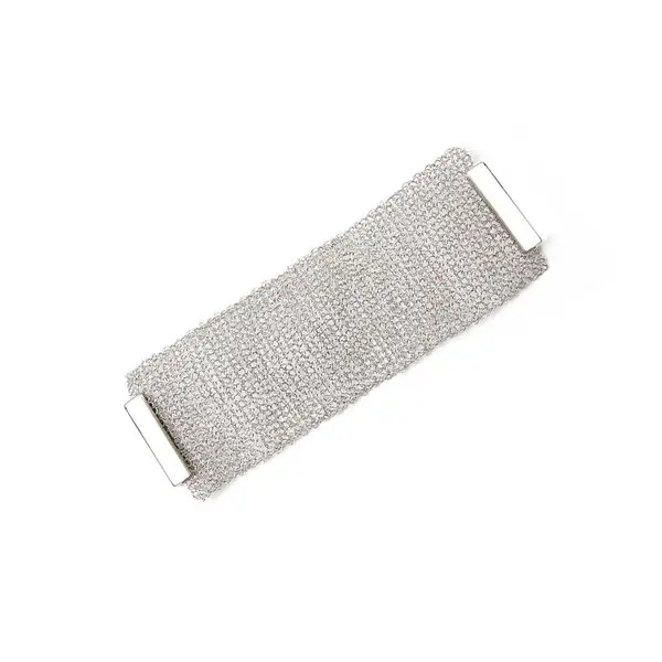 LAVISH BY TRICIA MILANEZE Hand-crocheted Mesh Bracelet With 18 Karat Filled Wire - Silver