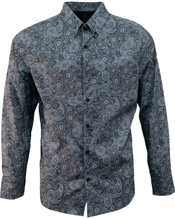 LORDS OF HARLECH Morris Tribune Paisley Shirt - Grey