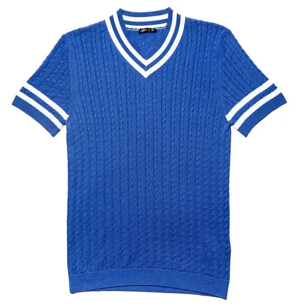 EIGHT X Cable Knit Shirt Royal - Blue