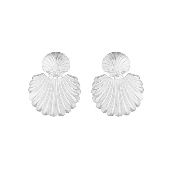 COCO & KINNEY Pia Detachable Shell Earrings - Silver