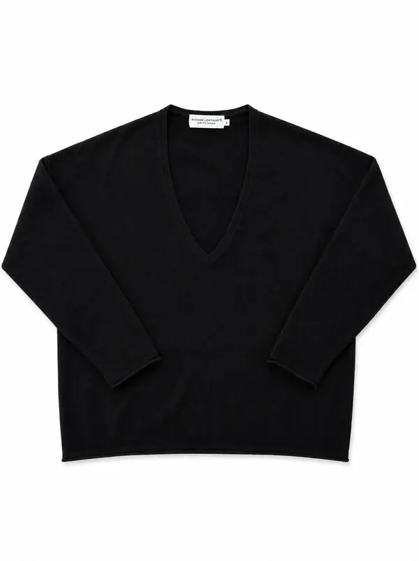 MAISON LOINTAINE Deep V-neck Sweater Blissful Basic Petite Pure Prestige Cashmere