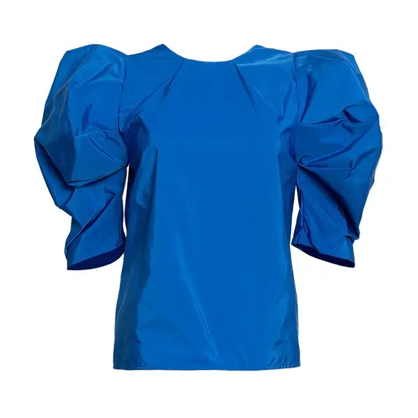 BIANCA POPP Victorian Sleeves Blouse In Very Taffeta - Blue
