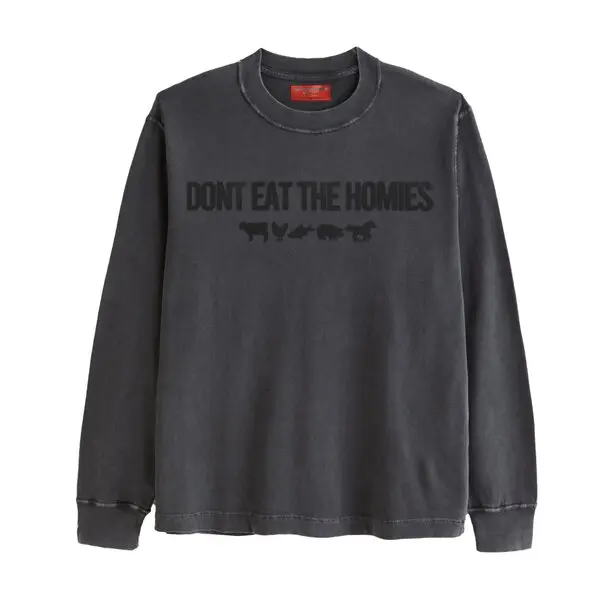 DONT EAT THE HOMIES Grey / Black Three D Long Sleeve Charcoal - Grey/black