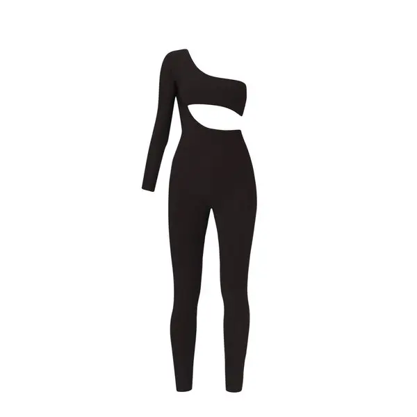 LIA ARAM Cutout Bustier Jumpsuit - Black