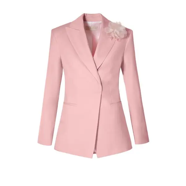 AGGI BY HALEWSKI Charlie Rosewater Doublebreasted X Shaped Blazer - Pink