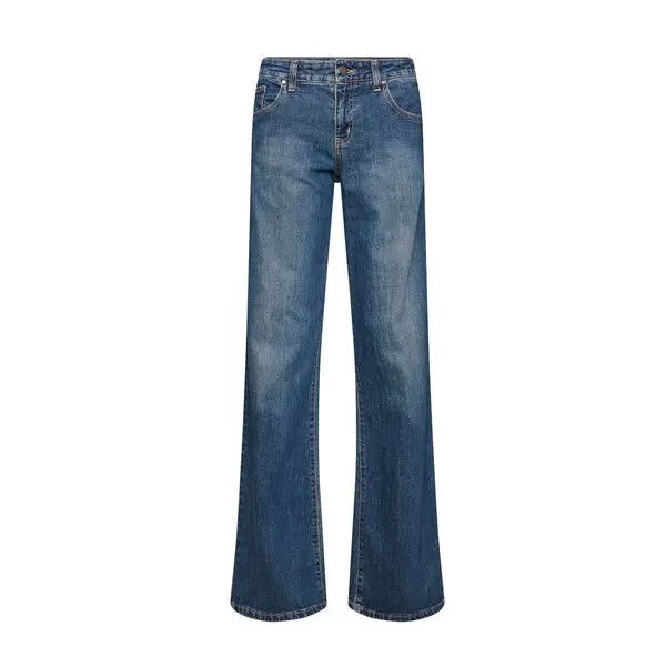 LOVE AND NOSTALGIA Buckle-up Bob Jean Dirt Bag Wash - Blue
