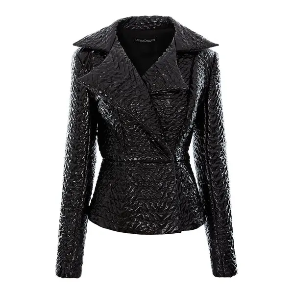 LARISA DRAGNA Fitted Short Latex Jacket Tokyo - Black