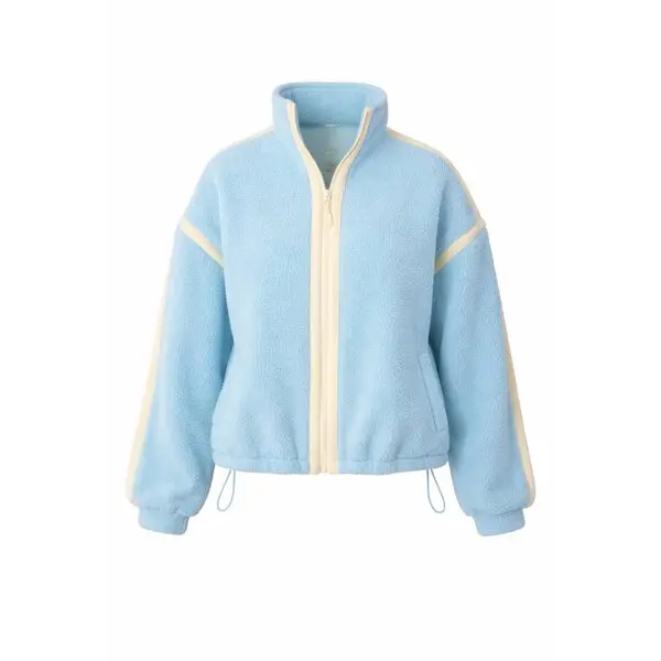 GIRL IN MIND Lulu Contrast Binding Full Zip Fleece Sky - Blue