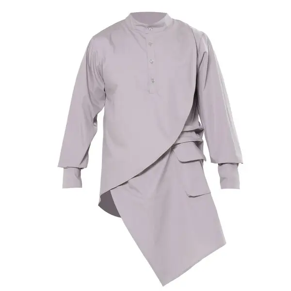 METAMORPHOZA Grey / Black ’s Extravagant Long Shirt In Gray - Grey/black