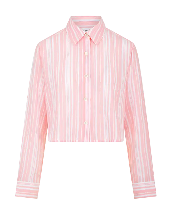 NUDEA The Cropped Shirt Fondant Stripe - Pink