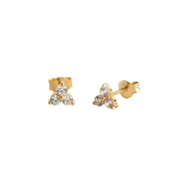 CLAIRE HILL DESIGNS Triple Sparkly Mini Stud Earrings - Gold