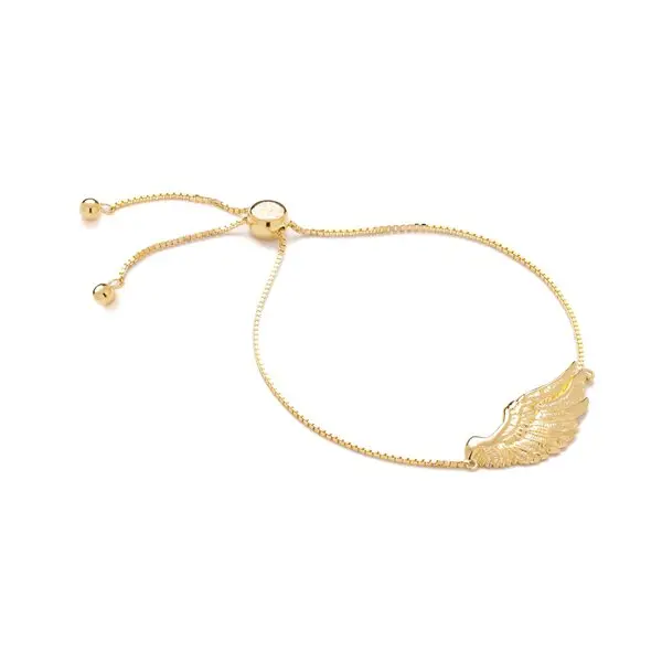SEVEN SAINTS Angel Wing Bolo Friendship Bracelet, Over Sterling Silver - Gold