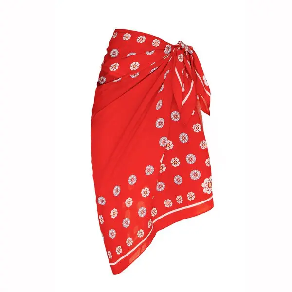 JESSIE ZHAO NEW YORK Beach Sarong Wrap Garden - Red