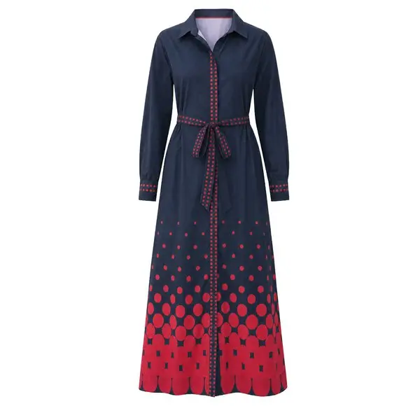 Adrift Clothing Gracie Collared Dress In Ombre Orbit - Blue