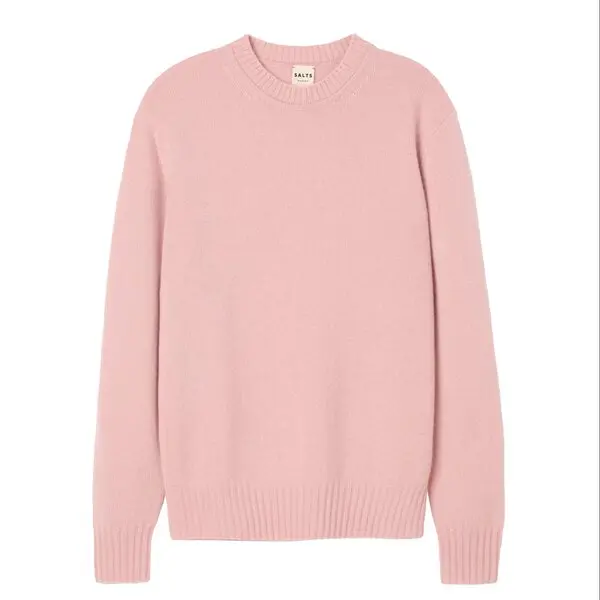 SALTS CASHMERE Lofty Knit Crew Neck Sweater Blush - Pink