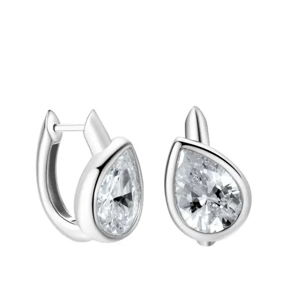 ONEWILDONE So Easy Tilted Pear Hoop Earrings - Silver
