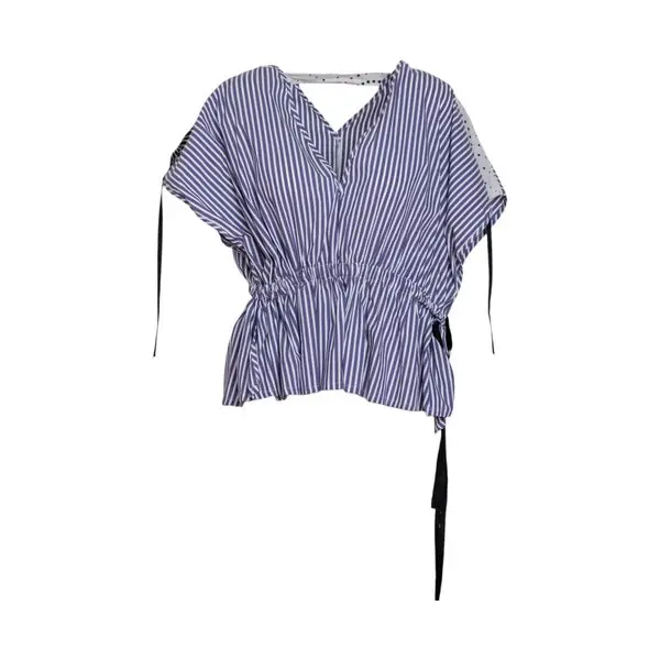 ARTISTA Coast Striped V-neck Top - Purple