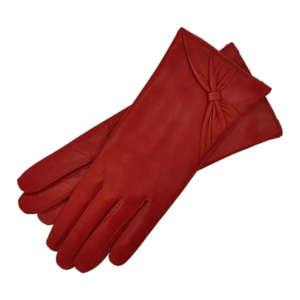 1861 GLOVE MANUFACTORY Vittoria Leather Gloves In Rosso - Red