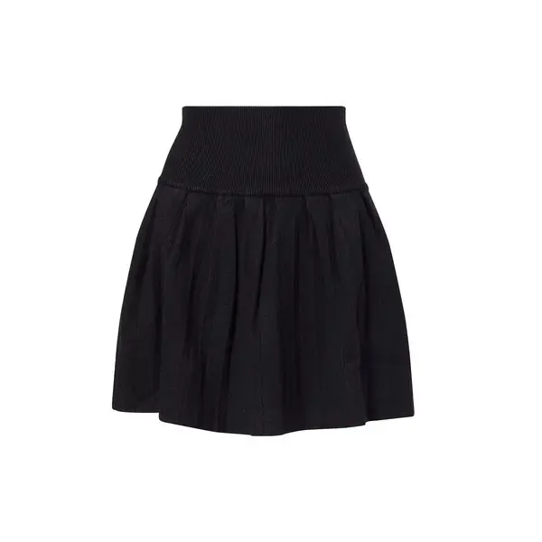 AMY LYNN Clemmie Knit Pleated Mini Skirt - Black