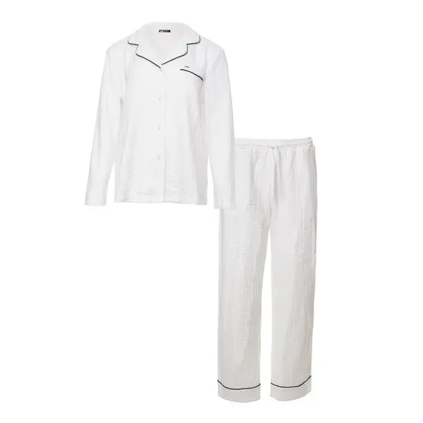 PRETTY YOU Luxury Suite Waffle Pyjama Set - White