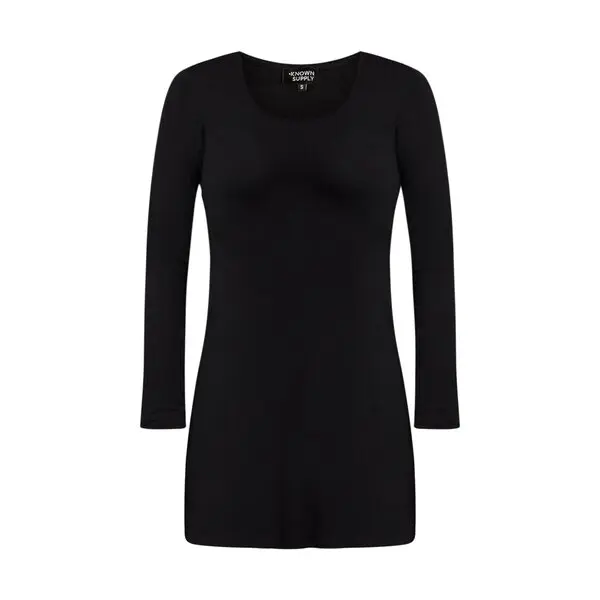 KNOWN SUPPLY Long Sleeve Fit And Flare Dress Cecelia - Black