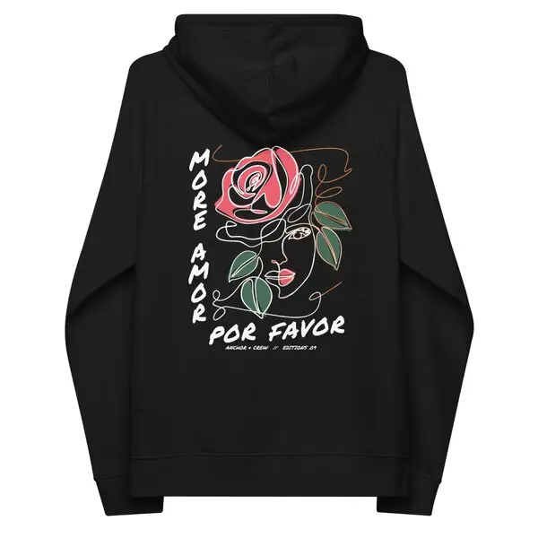 ANCHOR & CREW Nine More Amor Por Favor Editions Organic Cotton Hoodie - Black
