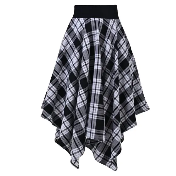 FROCK TALES Morven Hanky Skirt In And White Check - Black